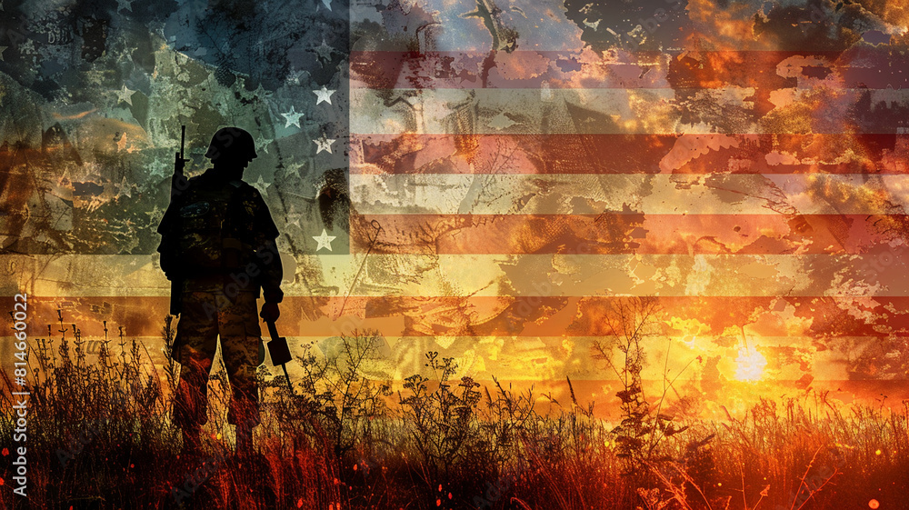 Patriotic memorial day remember and honor USA background Stock ...