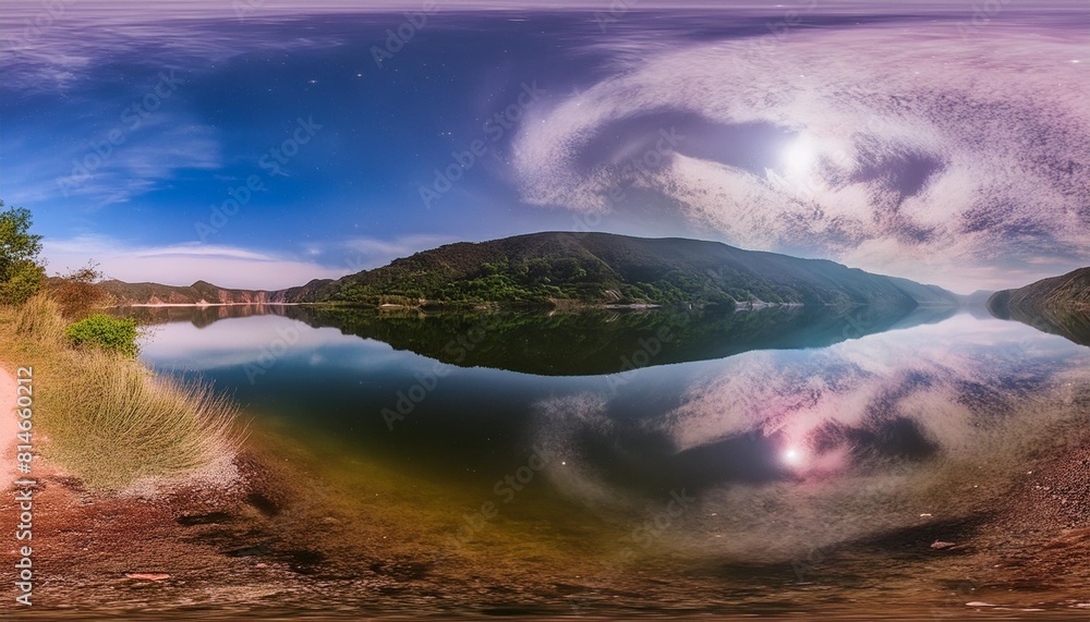 360 degree space reflection nebula equirectangular projection panoramic ...