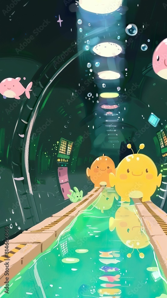 Underwater data centers protected by bio-engineered sea creatures Stock ...