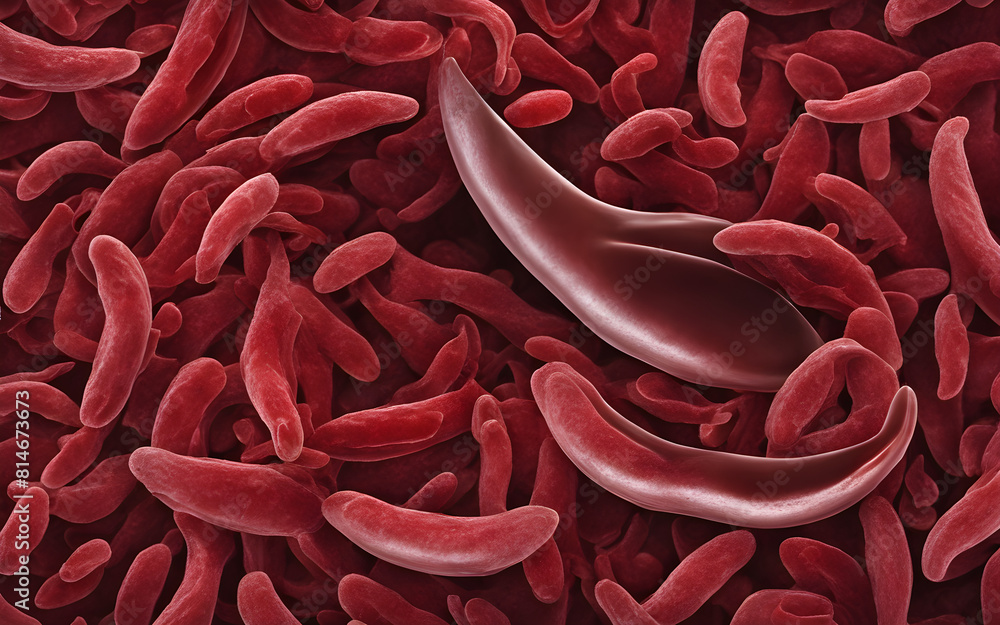 Electron microscope view of a giant sickle cell, dramatically ...