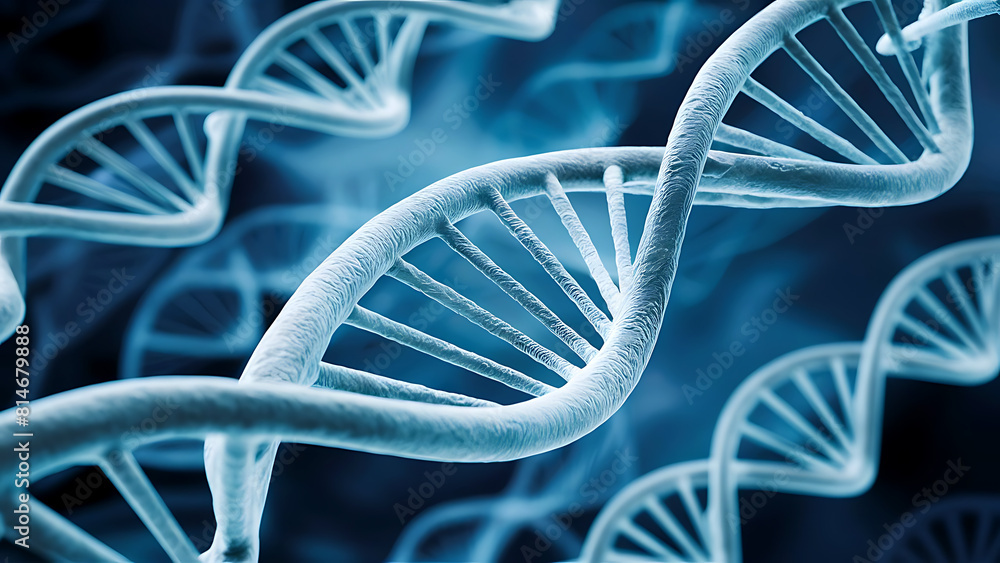 Exploring the Depths of DNA Science in a Blue 3D Abstract Background ...