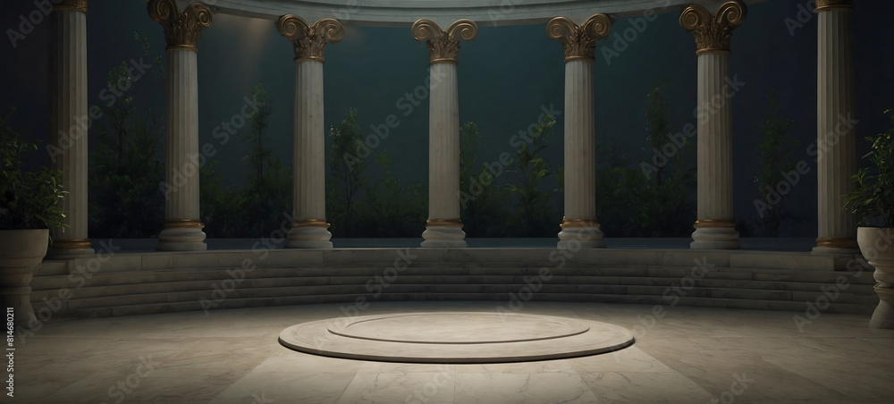 Background podium column 3d roman luxury greek white ancient display ...