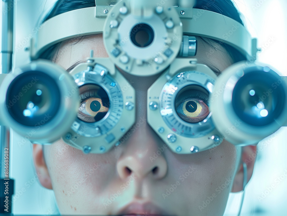 Professional Eye Examination: Optometrist Conducting Vision Test on ...