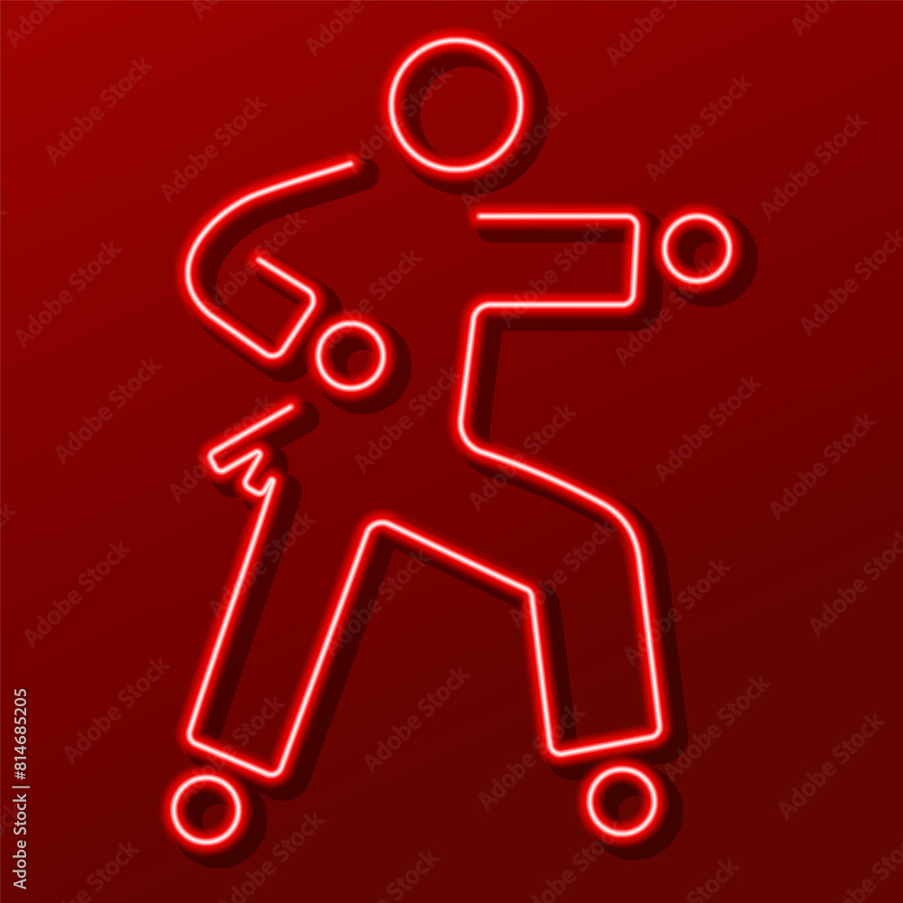 karate neon sign, modern glowing banner design, colorful modern design ...