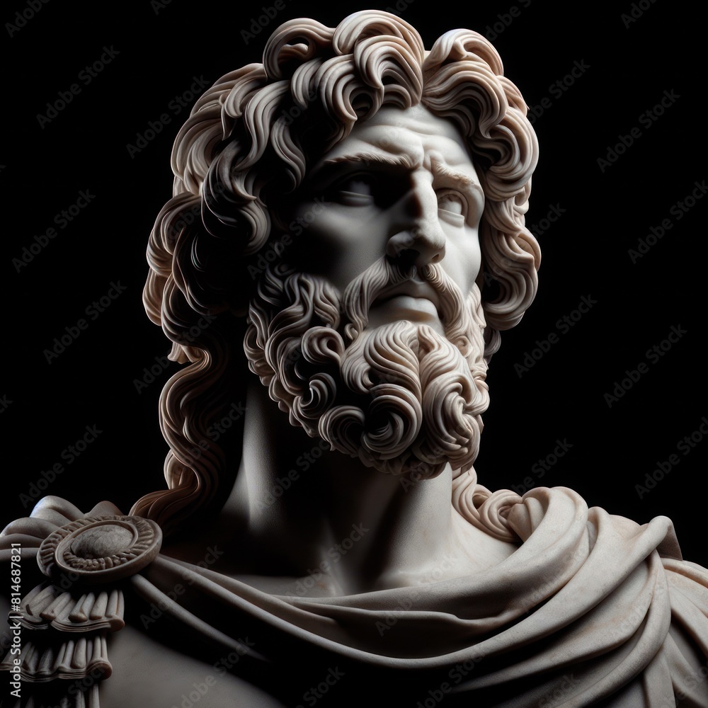 Alexander the Great of Macedon, ancient king isolated on black ...