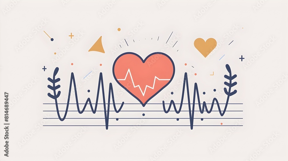 Minimalist Line of Flat Heart Monitor Graph with Clean Medical ...