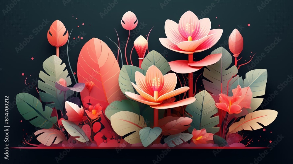 Botany photography contest flat design side view capturing plant life ...