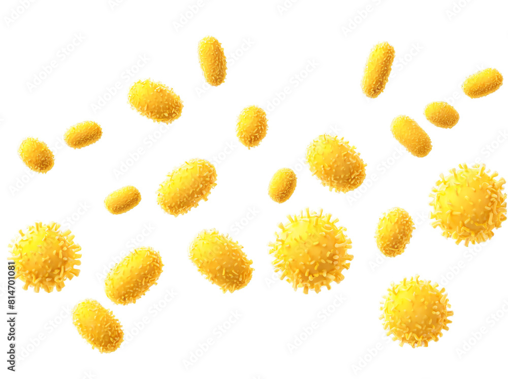 yellow bacteria virus particle isolated transparent background png .png ...