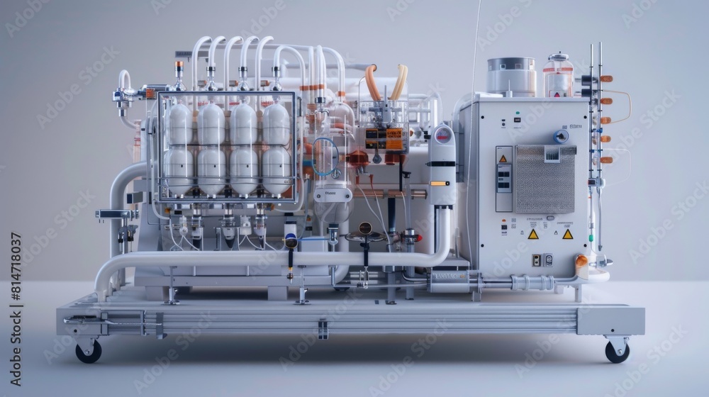 Dialysis machine showing filters and fluid management system. Stock ...