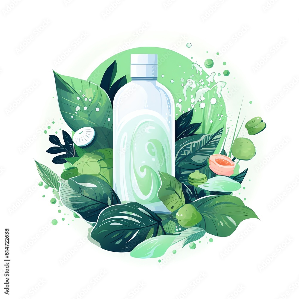 Organic shampoo creation flat design front view ecofriendly theme ...