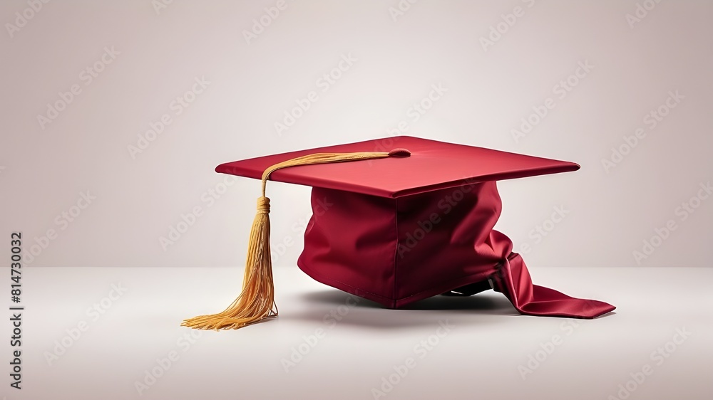 Cap graduation maroon background intelligence white background. Stock ...