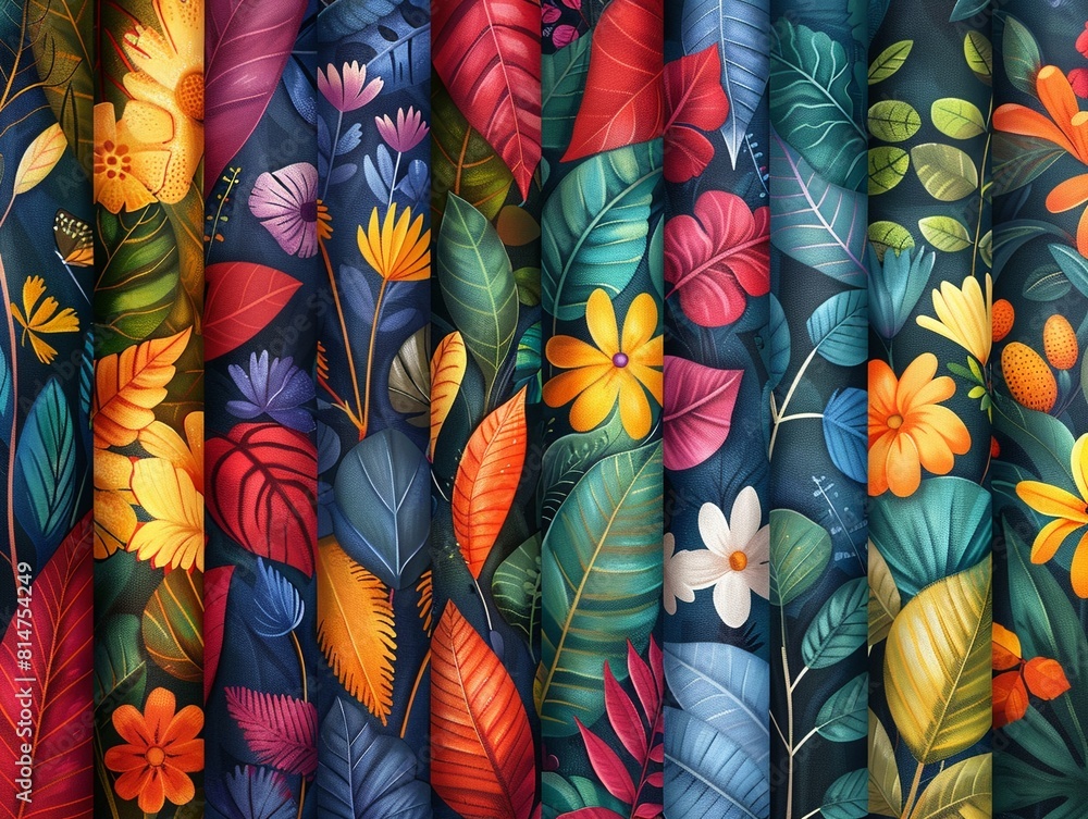 Design a series of textile patterns inspired by nature, to be used in ...