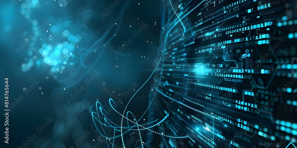 Blue Abstract Technology Background with Coding Elements for Software ...