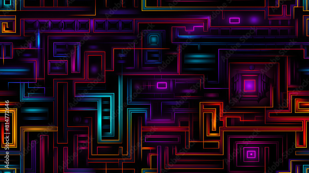 neon rectangles repeating geometric shapes design poster background ...