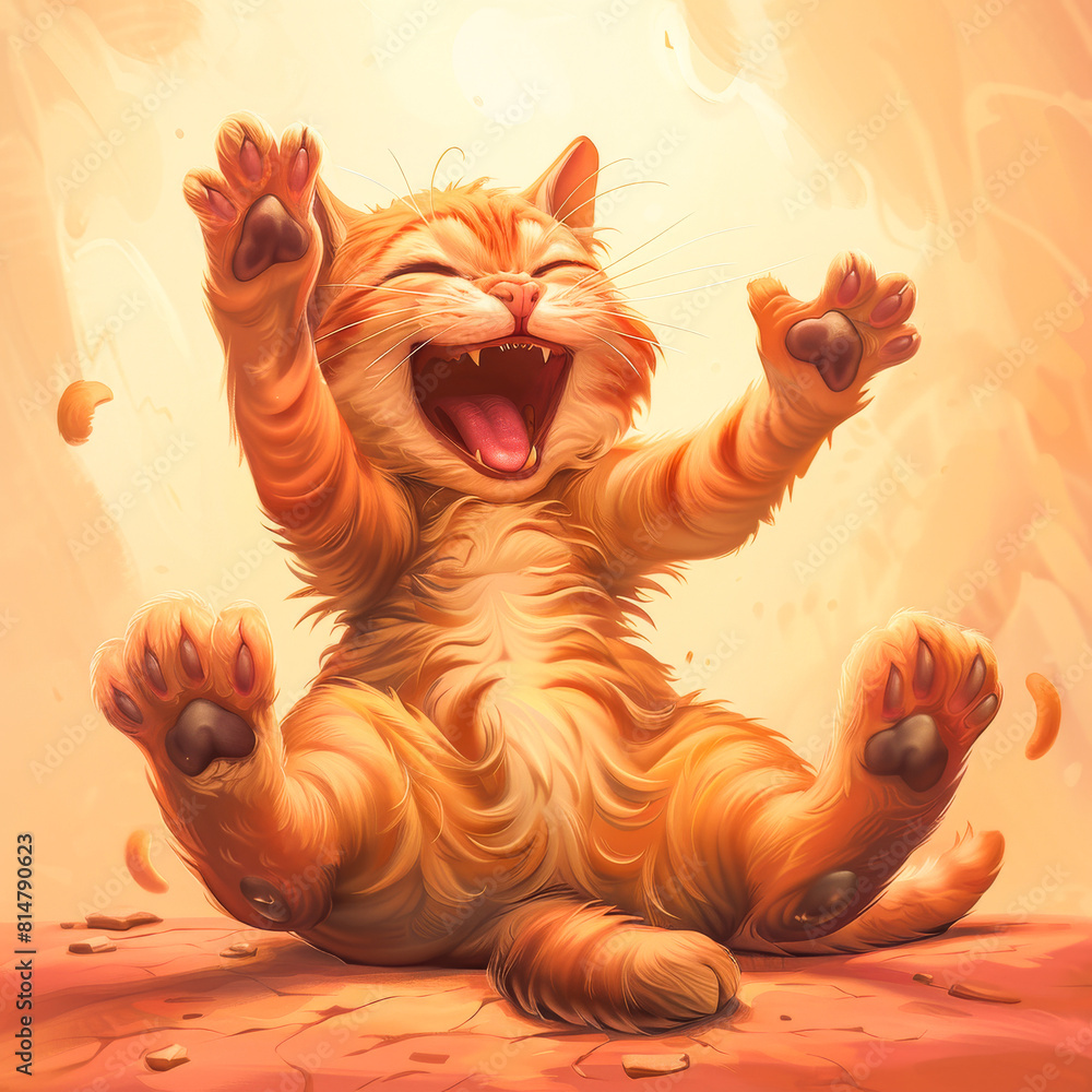 Goofy Cartoon Caricature of a Kitten. Generated Image. A digital ...