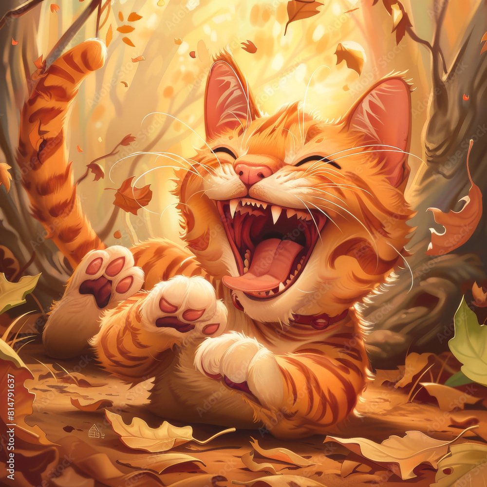 Goofy Cartoon Caricature of a Kitten. Generated Image. A digital ...