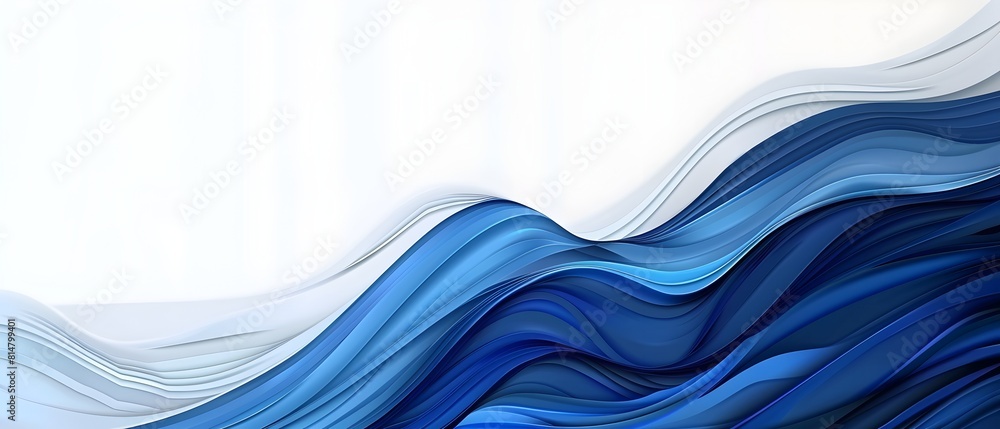 Abstract blue wave background vector presentation design with copy ...