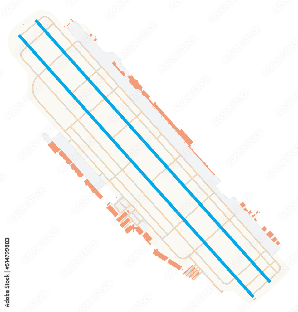 Map of San Jose International Airport in San Jose (United States of ...