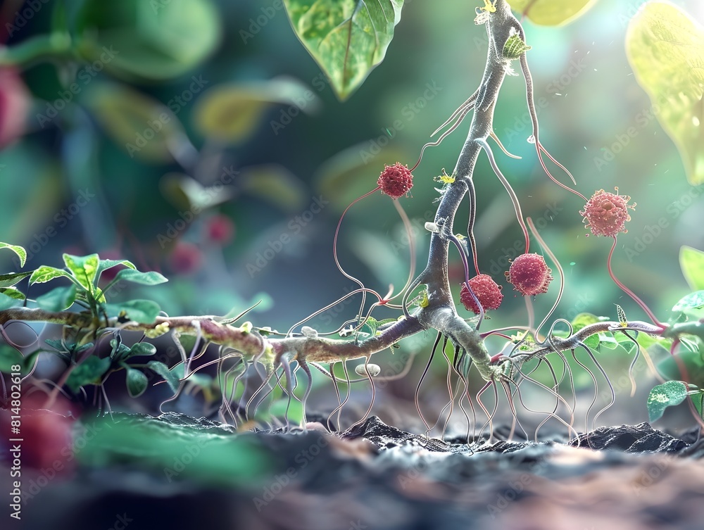 3D of bacterial nitrogen fixation in legume root nodules showcasing the ...