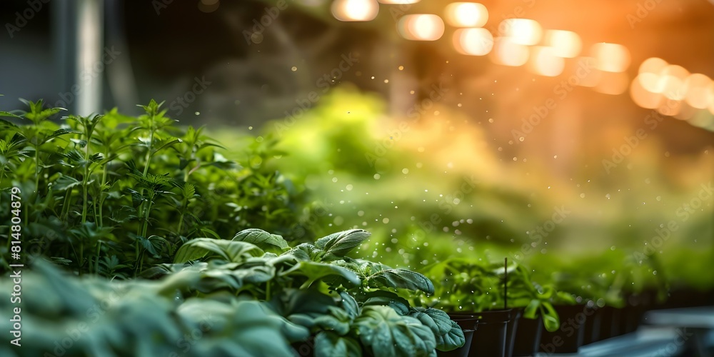 Hydroponic farm with LED grow lights and mist system established ...