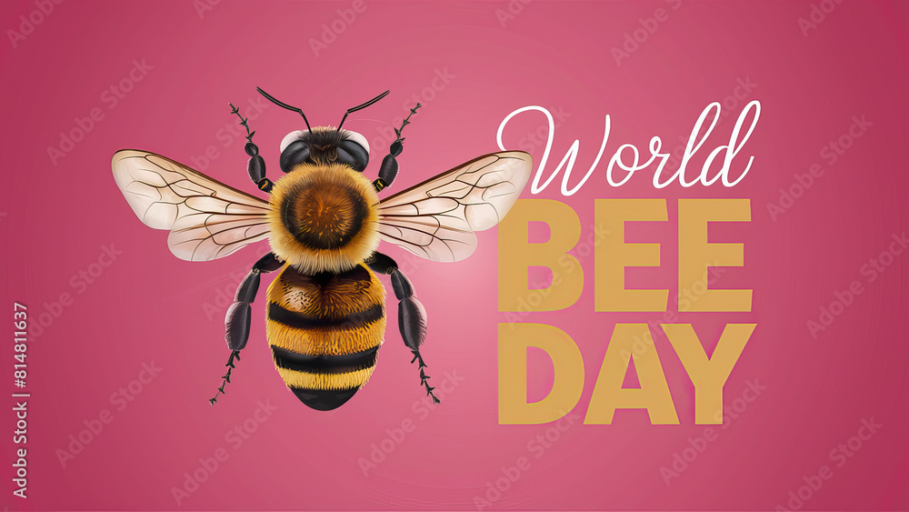 World Bee Day, May 20, vector typography. World Bee Day poster, banner ...