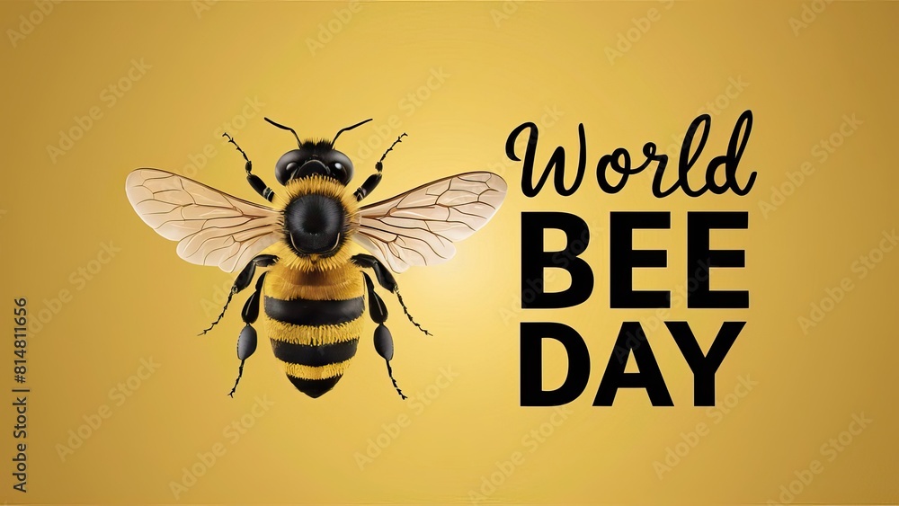 World Bee Day, May 20, vector typography. World Bee Day poster, banner ...
