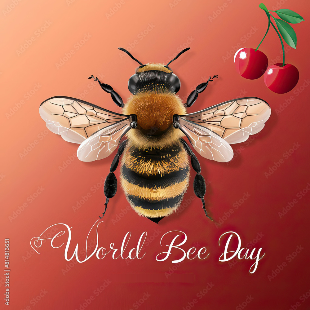 World Bee Day, International Bee Day, Illustration, World bee day post ...