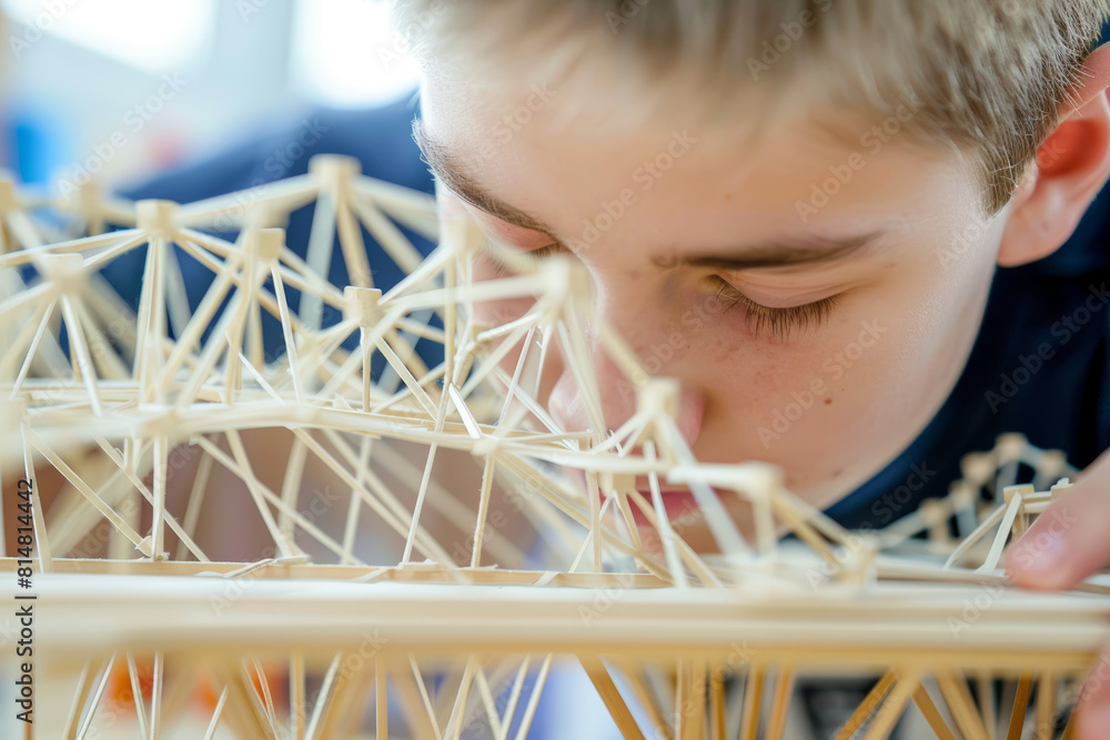 Junior engineers designing and building bridges and structures out of ...