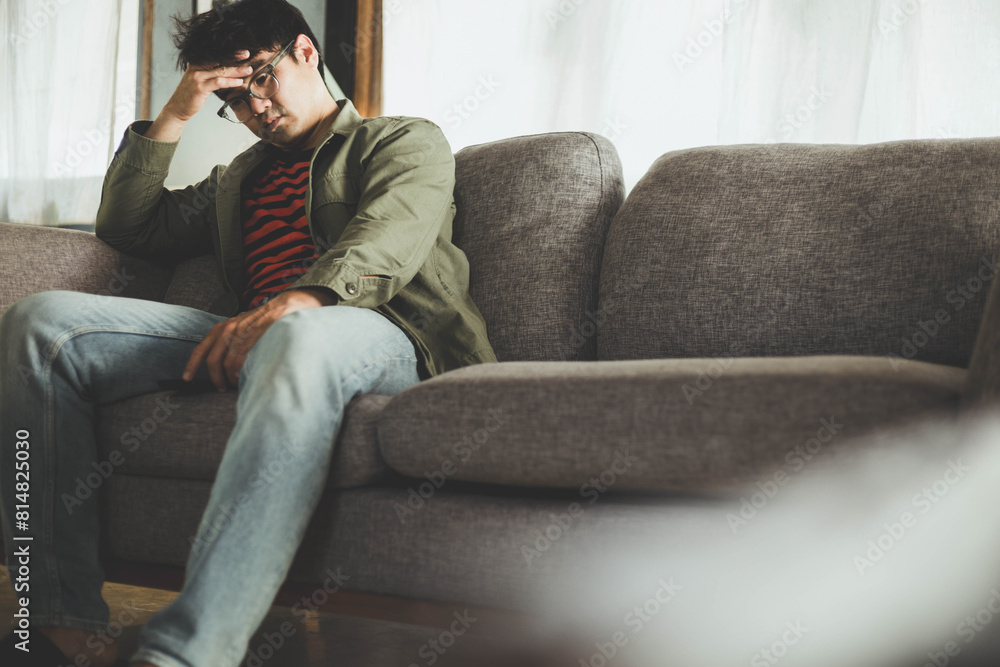 sad serious illness man.depressed emotion panic attacks alone sick ...