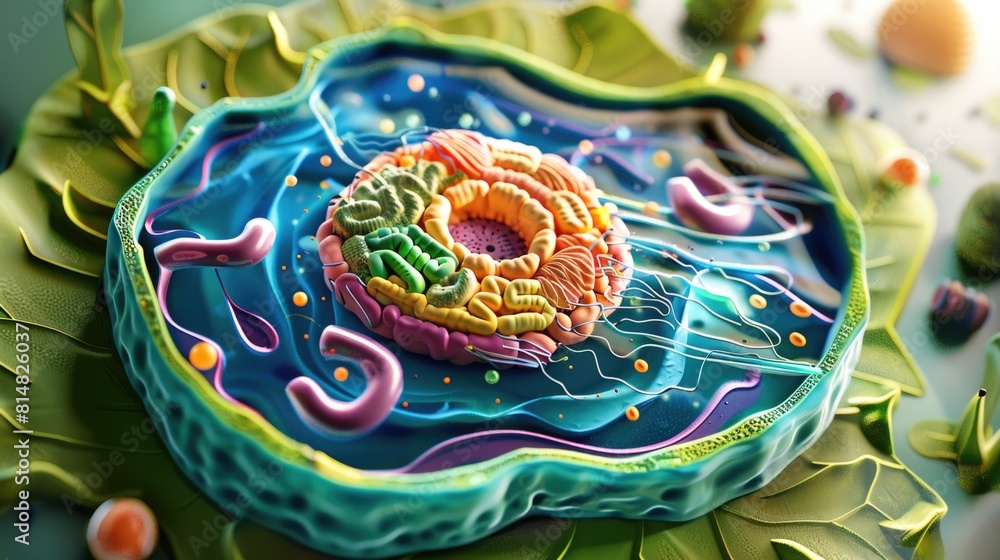 Plant Cell. Front View An interactive 3D model of a plant cell showing ...