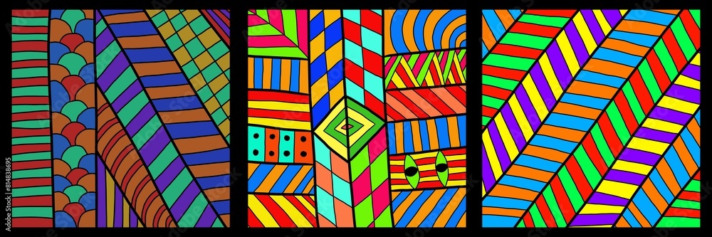 Colorful abstract and free hand pattern for decoration, background, and ...