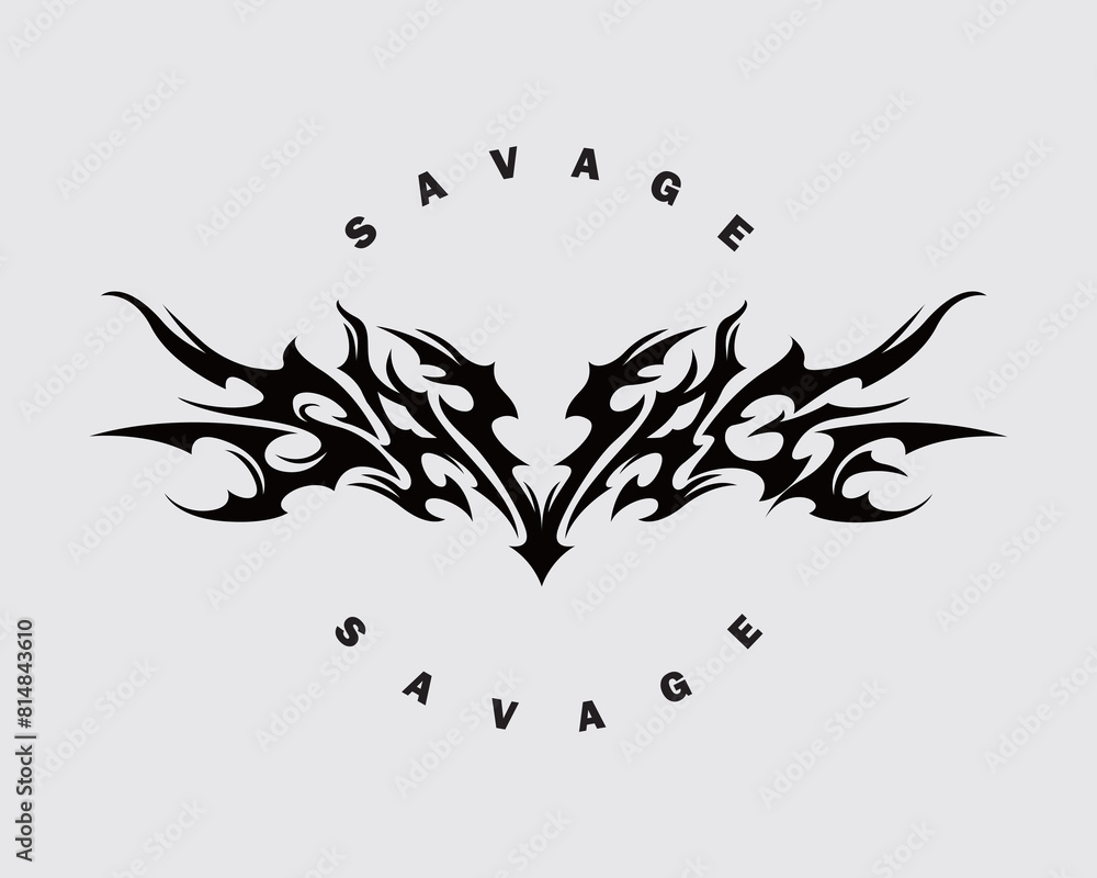 Savage logo symbol clip art tribal illustration vector apparel t shirt ...