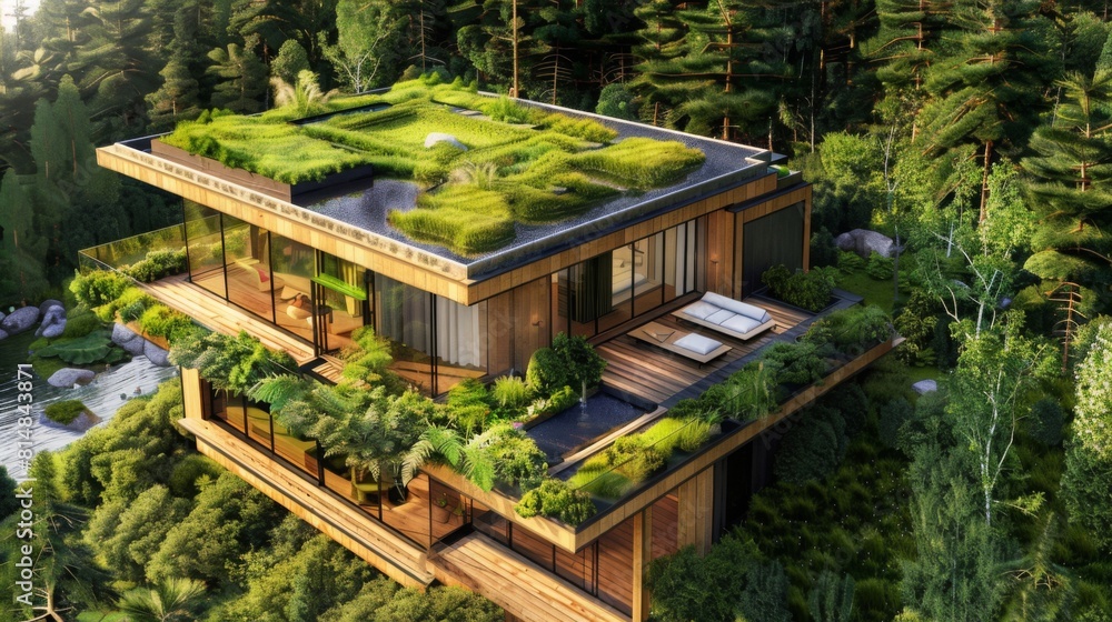 Imagine and illustrate eco-friendly living spaces that incorporate ...