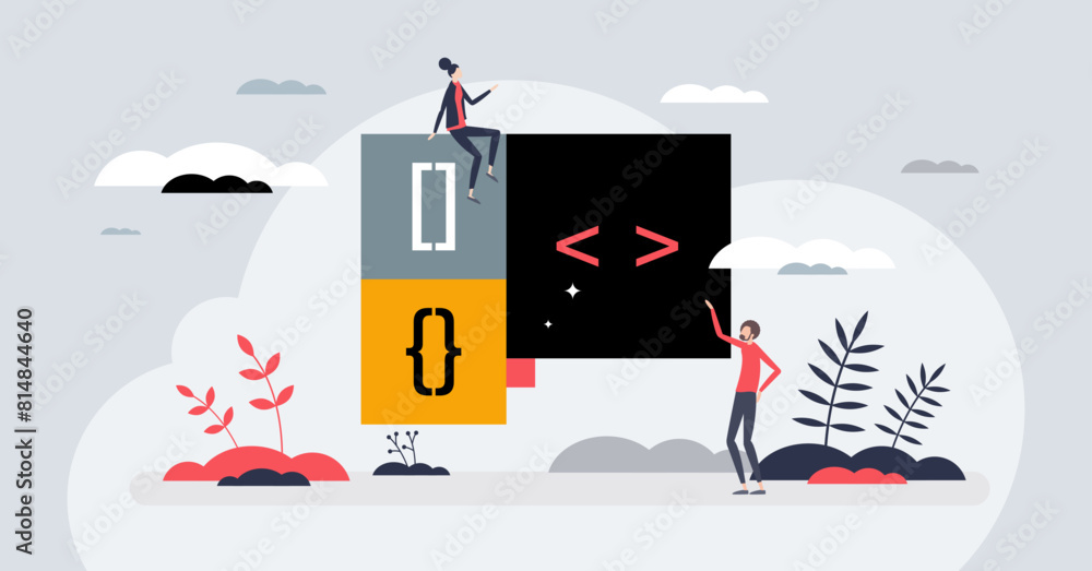 Coding blocks for software development language and tiny person concept ...