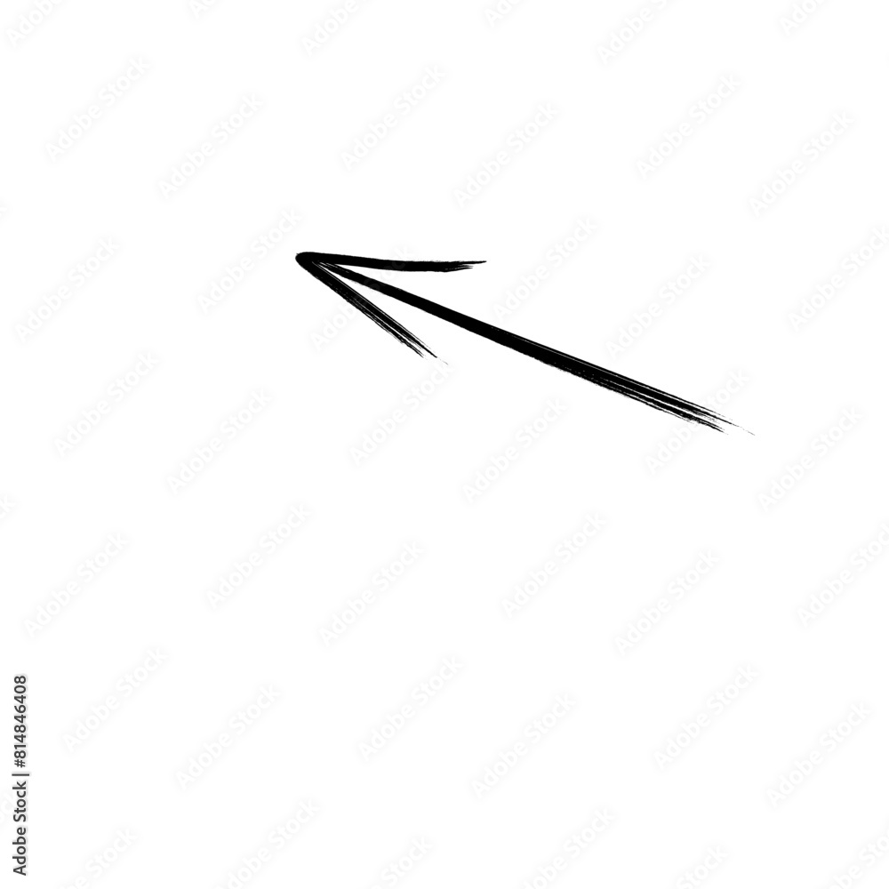 Black Hand drawn arrow icon on transparent background. flat style ...