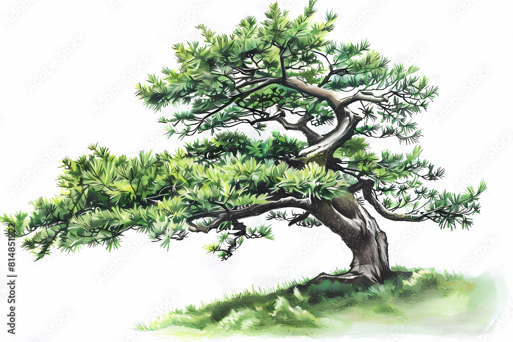 Japanese cedar (Cryptomeria japonica) (Colored Pencil) - Japan - Tall ...