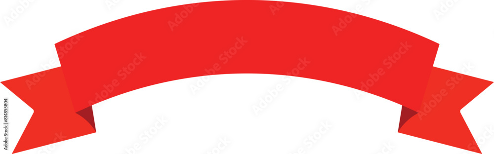 Red bow ribbon banner, Blank Curved Red Ribbon, isolated ribbon banner ...