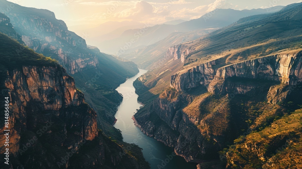 Foto de Aerial view of the Chicamocha Canyon in Colombia, one of the largest canyons in the ...
