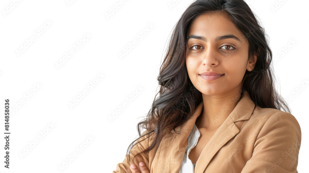 beautiful Indian business woman isolated on transparent and white ...