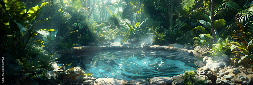 Secluded and Exotic: Photo Realistic Hidden Jungle Hot Springs Concept ...