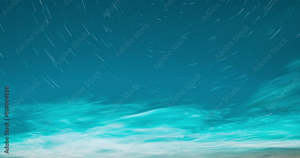 Night Blue Sky. Star Lines Move In Sky. 4k Hyperlapse. Unusual Amazing Rotate Stars Effect In ...