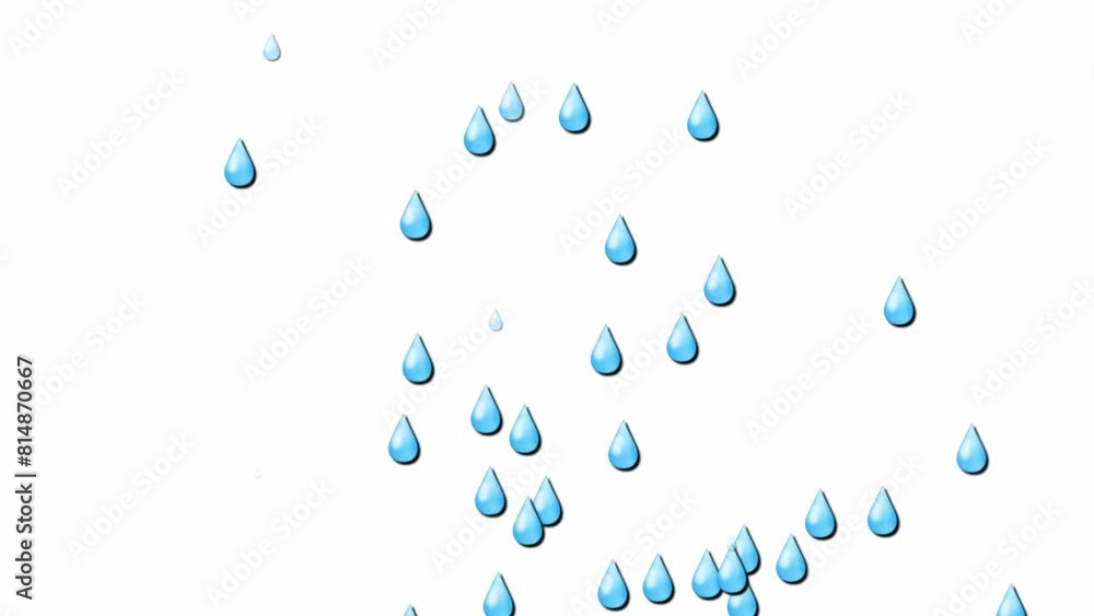 2d rain animation on green screen. Animated display of raindrops. Rain ...