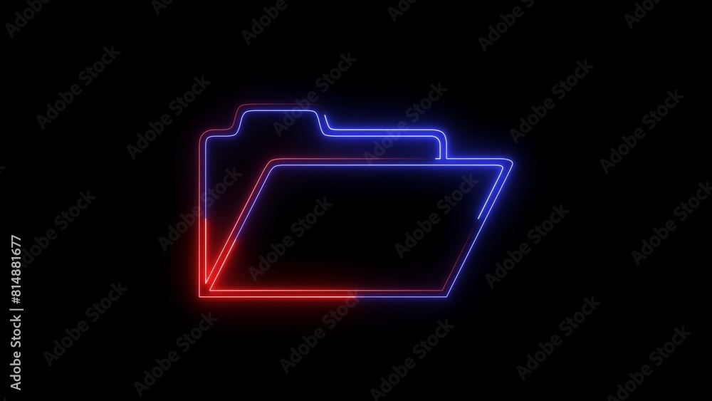 Glowing neon file folder sign. Glowing neon Folder icon isolated on ... Glowing neon file folder sign. Glowing neon Folder icon isolated on ...