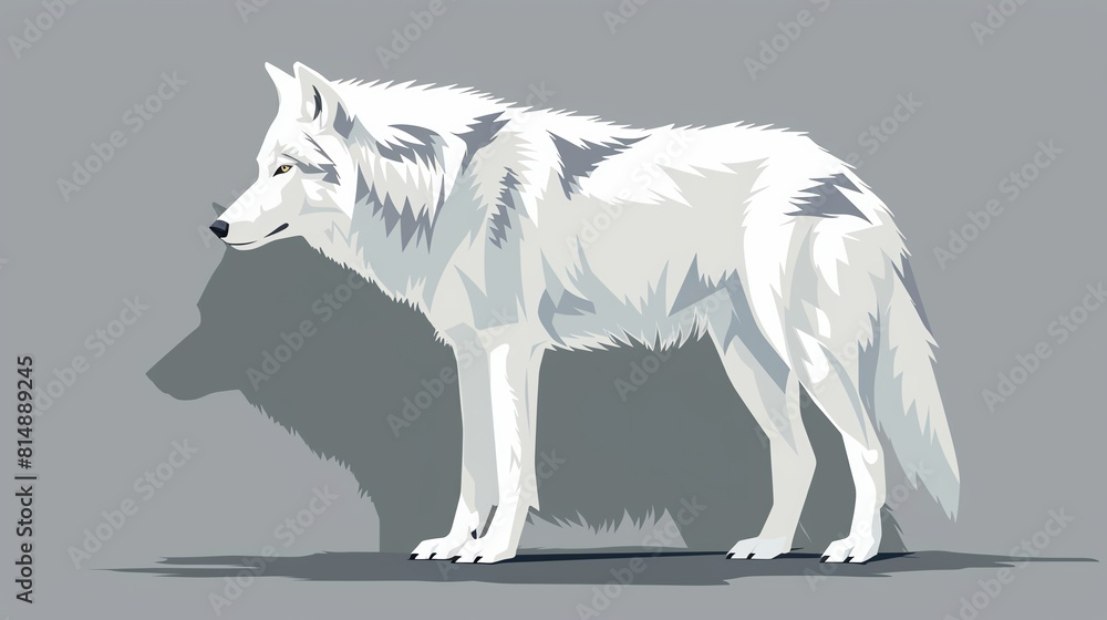 Arctic wolf flat design, side view, wolf theme, animation ...