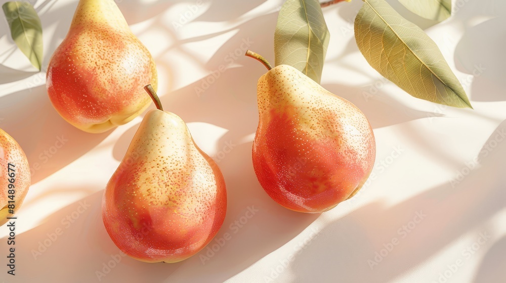 Elegant Pears Belle Helene on white background realistic poached pears ...