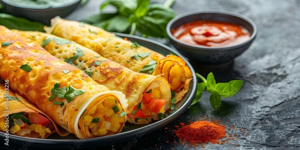 The Culinary Innovation of Masala Dosa. Concept Indian Cuisine, South ...