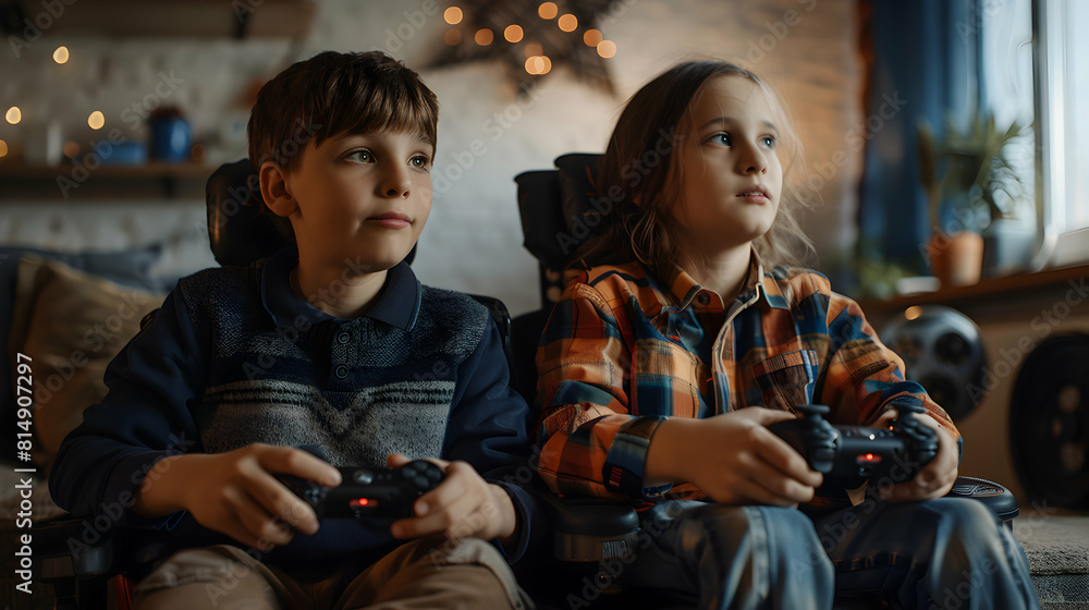 Inclusive Sibling Bonding: Photo realistic Image of Siblings, One with ...