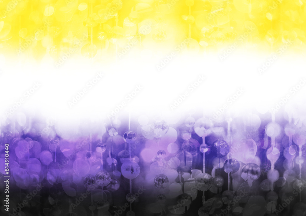 Non binary, non-binary gender identity. Pride Flag, with glitter texture in the background ...