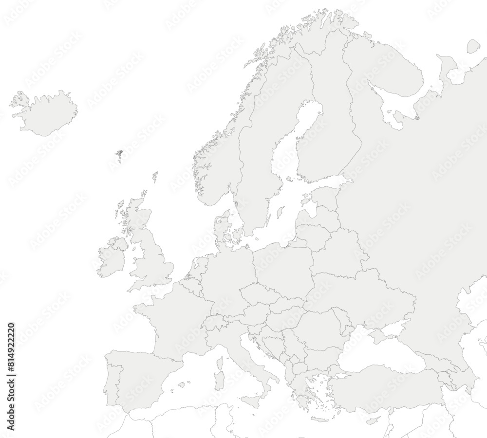 Political Europe Map vector illustration isolated in white background ...