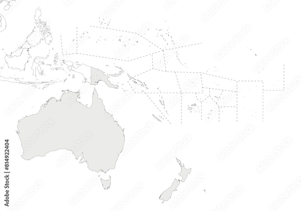 Blank Political Oceania Map vector illustration isolated in white ...